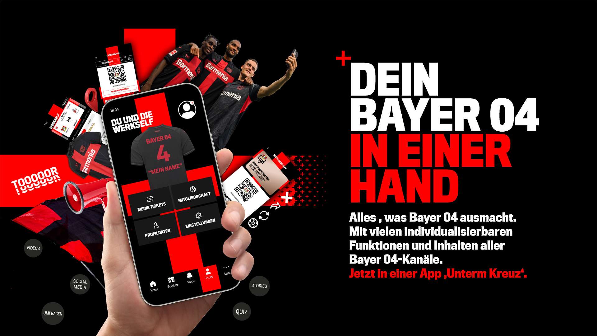 Bayer 04 app now available with a new makeover, "Under the Cross ...