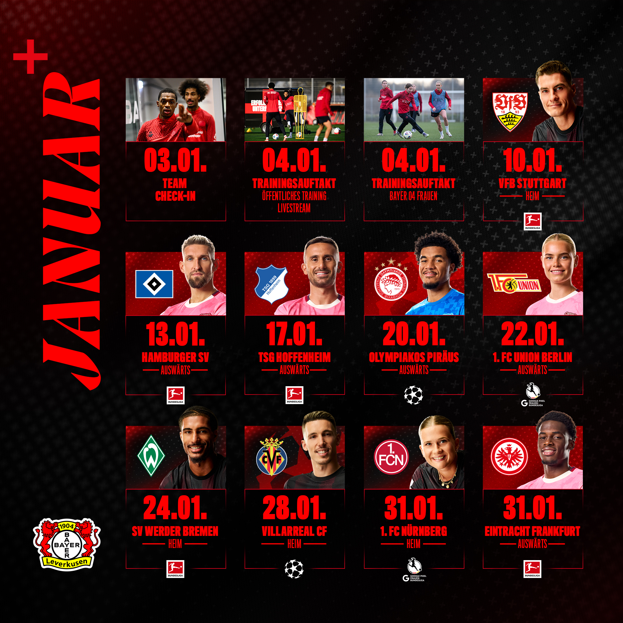 Bayer 04’s new year schedule: Open training session on 4 January ...